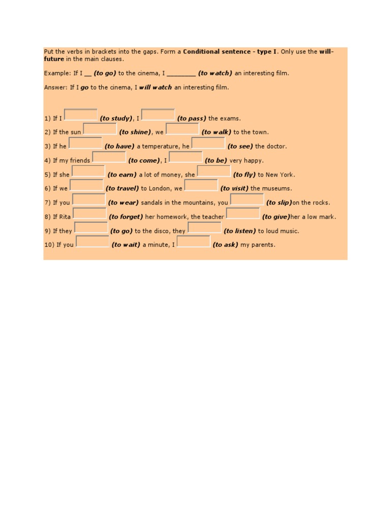 First Conditional Exercises | PDF
