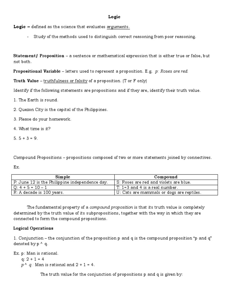 Logic | PDF | Logic | Proposition
