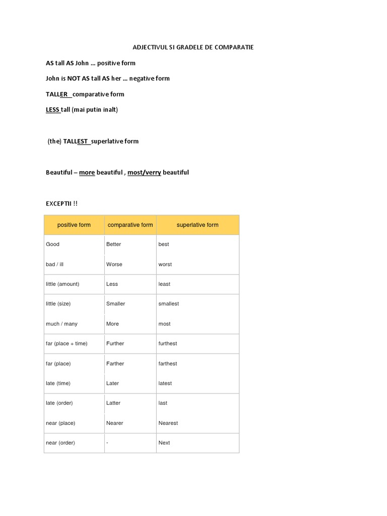 Adjectivul Si Gradele de Comparatie | PDF | Semiotics | Cognitive Science