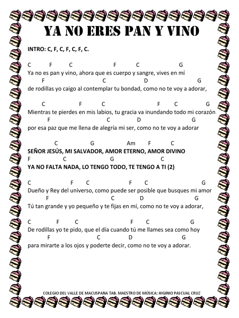 Ya No Eres Pan y Vino Con Acordes de Guitarra | PDF