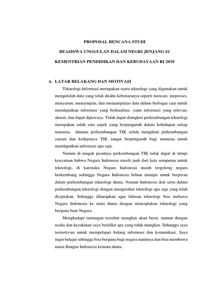 1-Proposal Rencana Studi | PDF