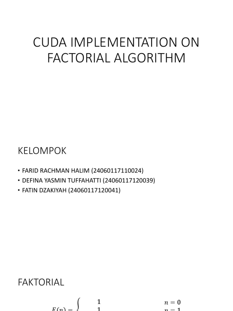 Cuda Implementation On Factorial Algorithm | PDF | Komputer