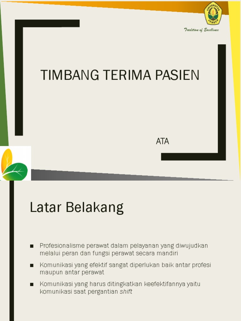 Hand Over Dalam Keperawatan | PDF