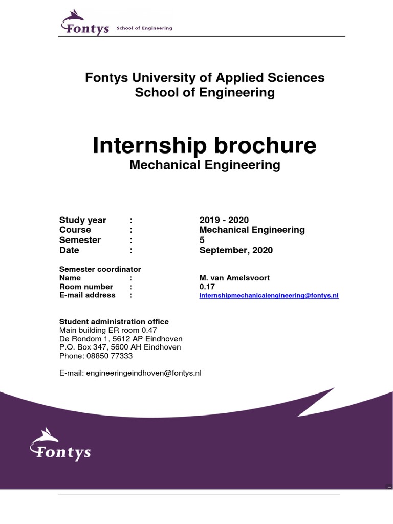 Internship Brochure 2019-2020 | PDF | Internship | Job Hunting