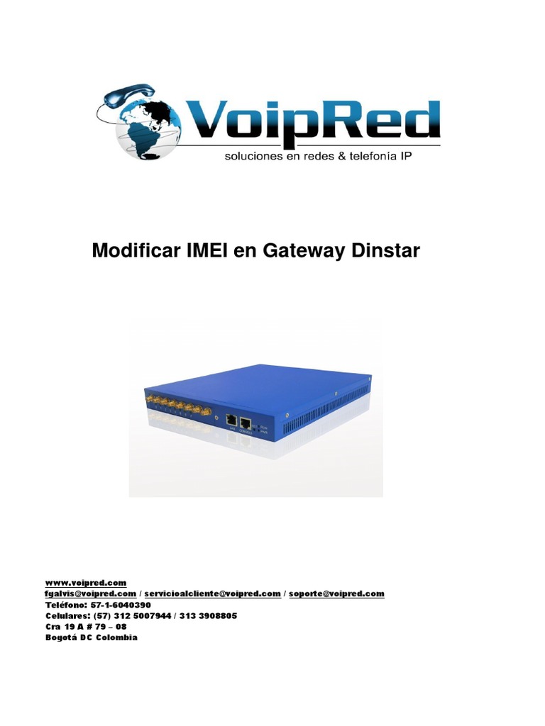 Cambiar IMEI Gateway Dinstar GSM | PDF