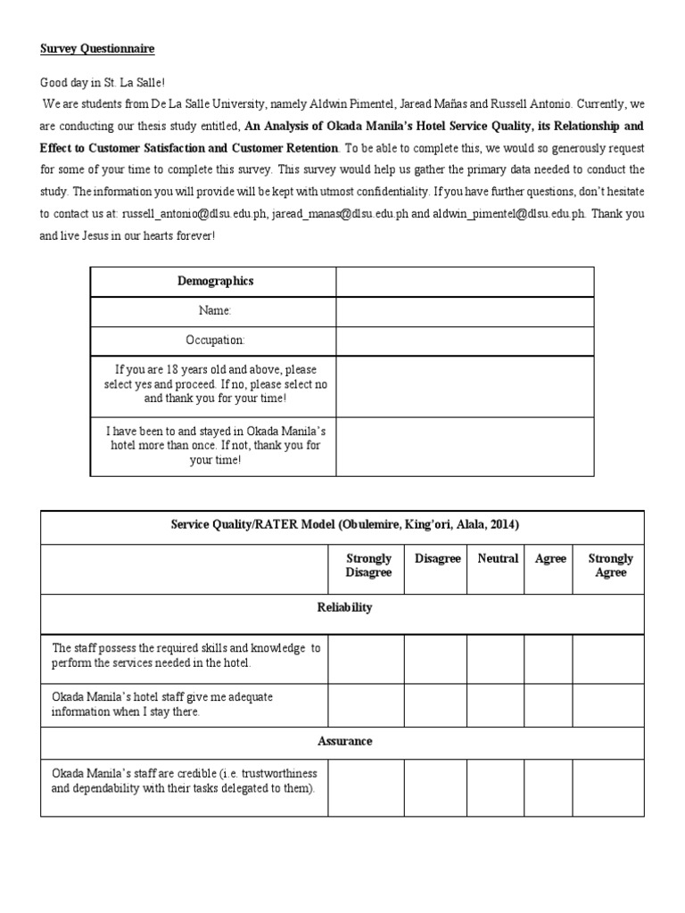 Russell Survey Thesis PDF | PDF | Psychological Concepts | Cognition