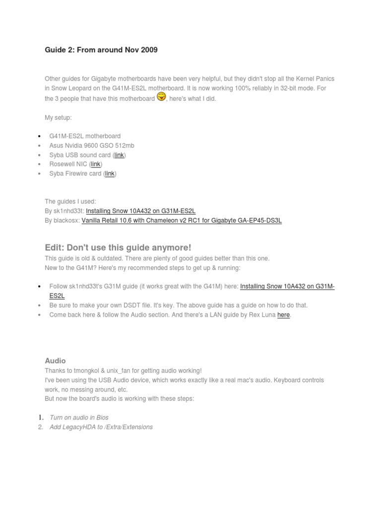 Guide 2: From Around Nov 2009: Edit: Don't Use This Guide Anymore ...