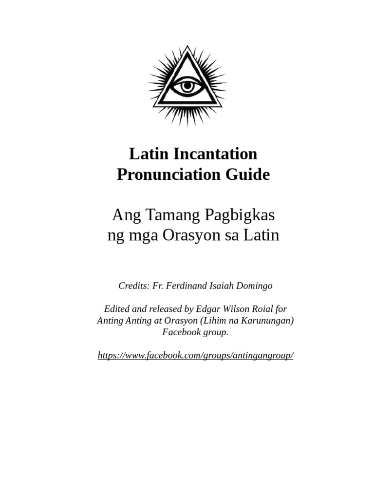 Ang Tamang Pagbigkas NG Mga Orasyon Sa Latin | PDF