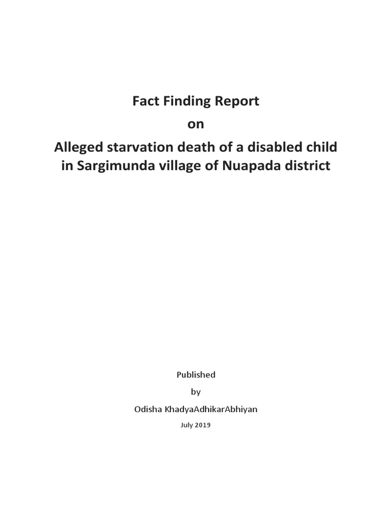 Goutam Behera of Odisha Died of Starvation | PDF | Hospital | Disability