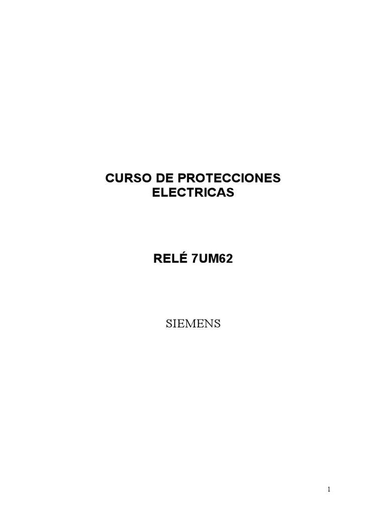 04 - Curso de Protecciones 7um62 | PDF | Transformador | Generador ...
