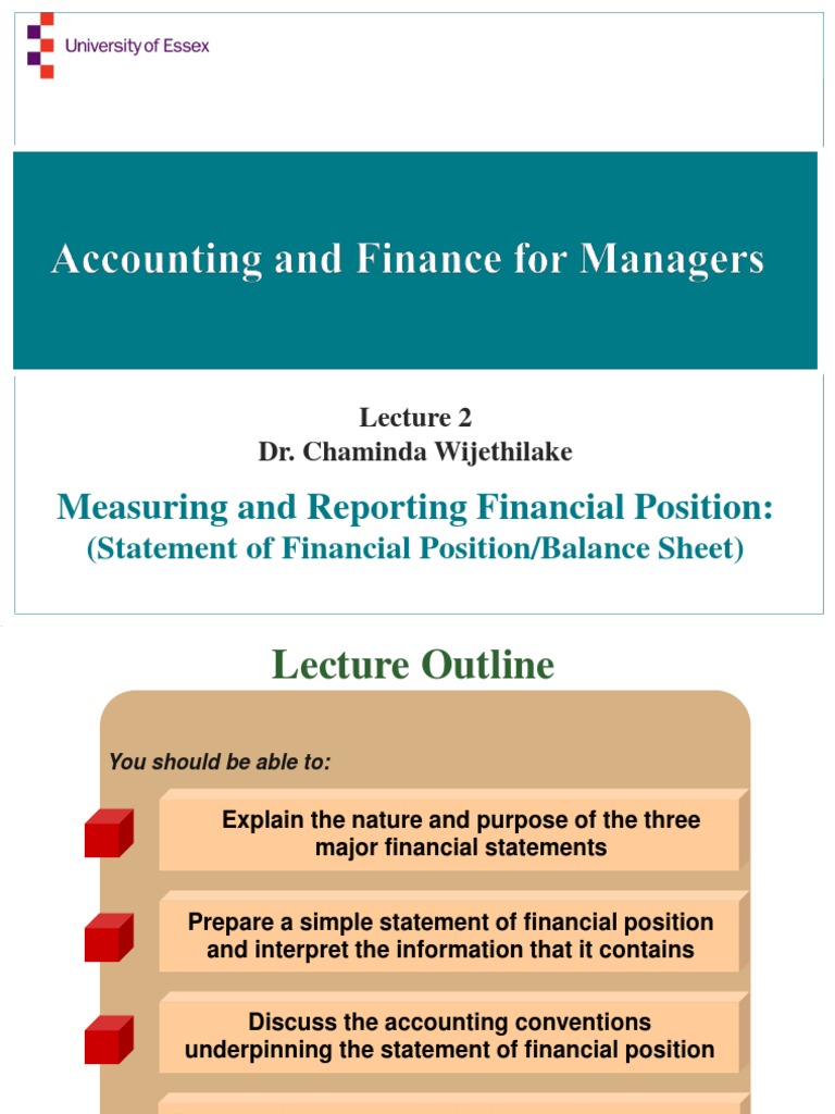 Week 1 Fundamentals and The Statement of Financial Position - The ...
