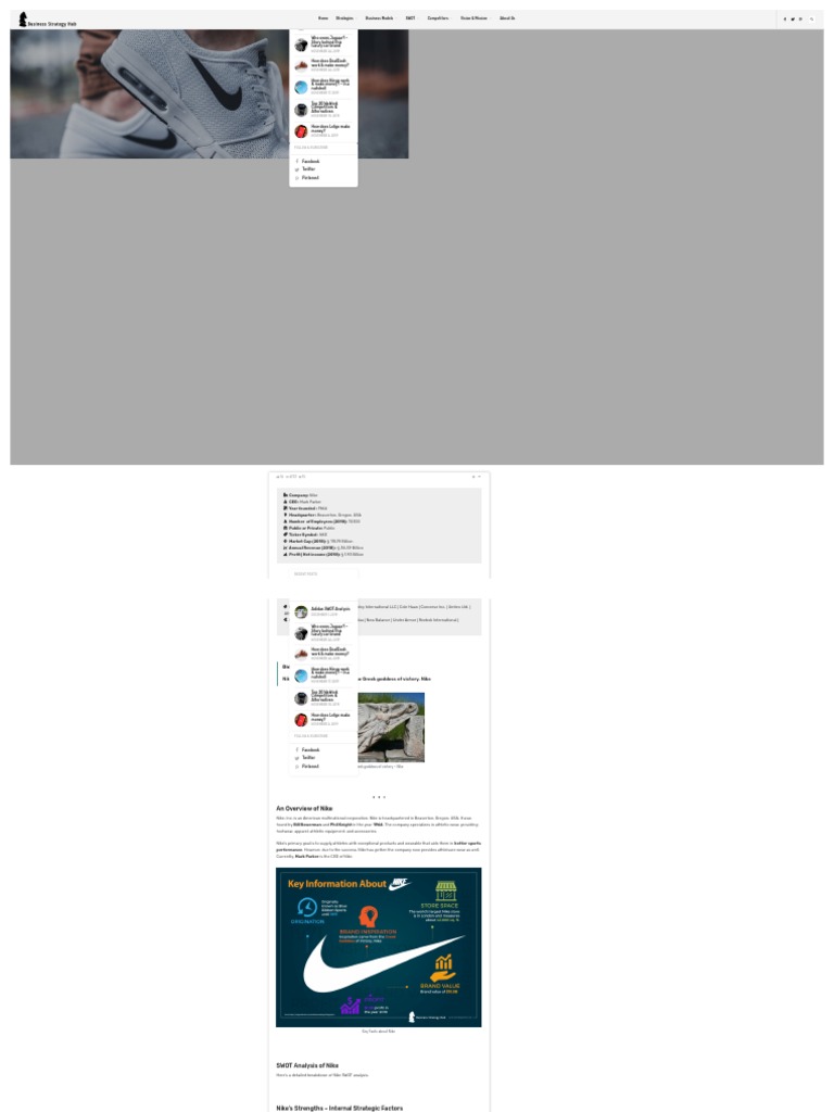 Nike SWOT 2019 - SWOT Analysis of Nike - Business Strategy Hub | PDF ...