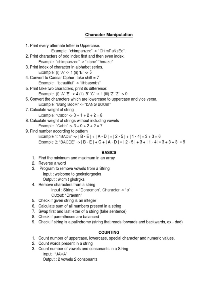 Strings Pdf String Computer Science Letter Case