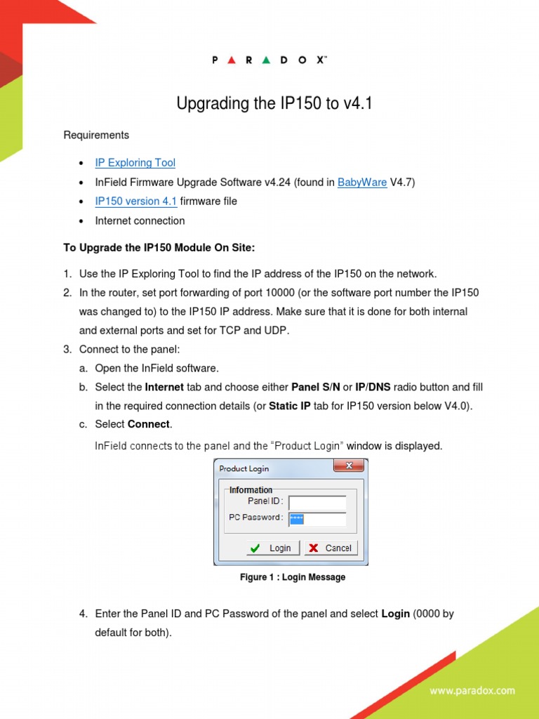 Ip150 V4 1 Upgrade Procedure Pdf Port Computer Networking Ip