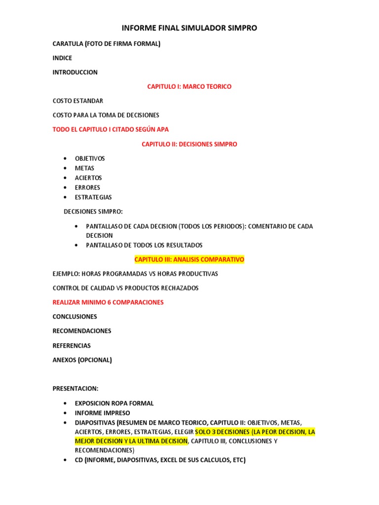 Informe Final Simpro | PDF