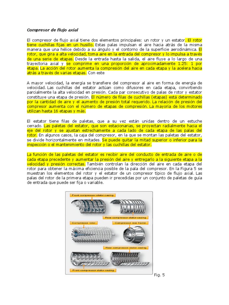 Compresor de Flujo Axial | Descargar gratis PDF | Eje | Máquinas