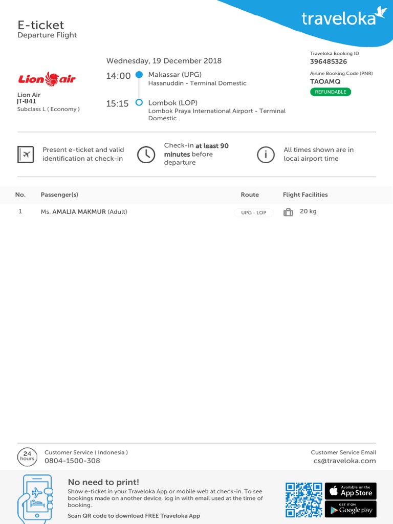 Contoh Format Tiket | Download Free PDF | Aviation | Airlines