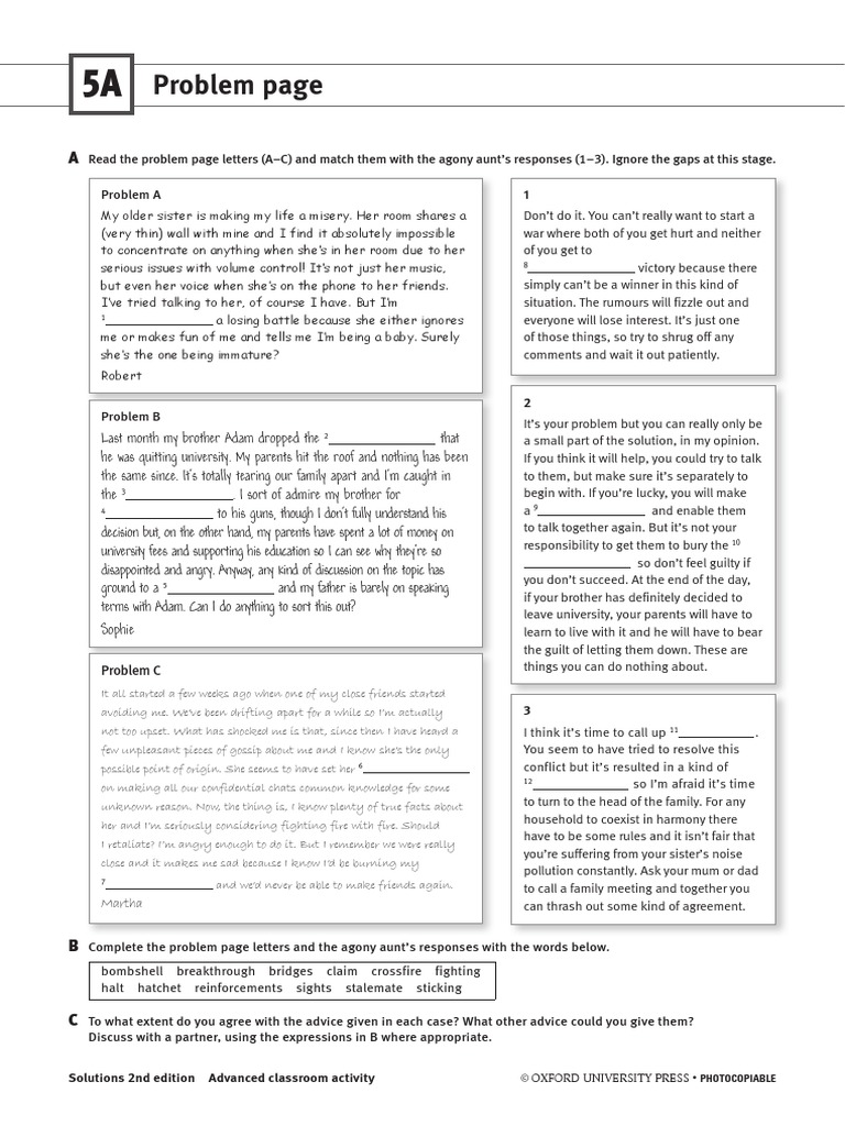 Sol2e Printables Unit 5A | PDF