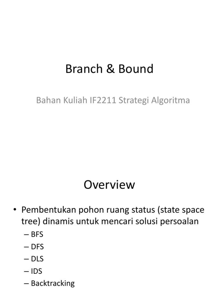 Algoritma Branch and Bound | PDF