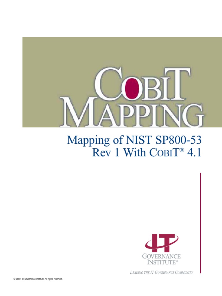 Mapping CobiT Nist 800-53 | PDF | Cobit | Information Security