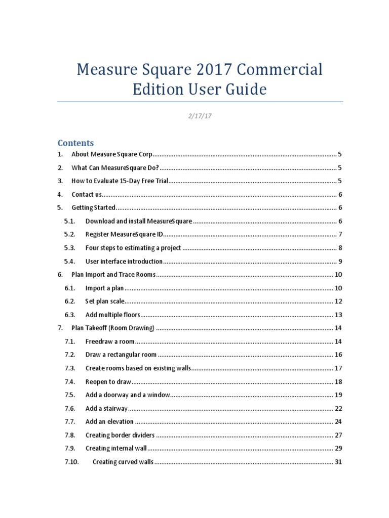 MeasureSquare Commercial Edition User Guide 2-20-17 | PDF | Stairs | 3 ...
