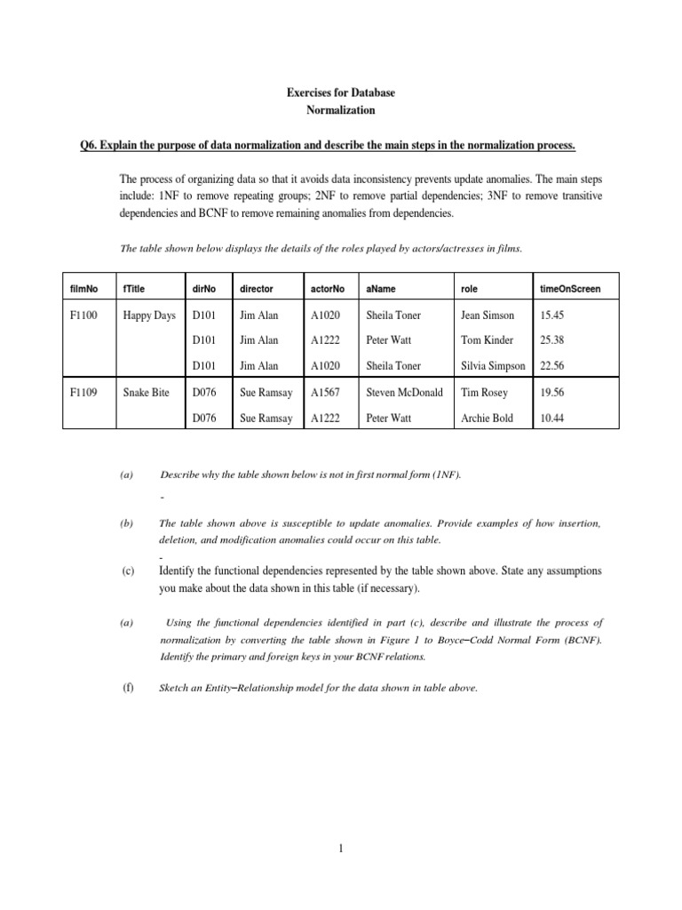 06 Exercises - Normalization | PDF | Information Management | Areas Of Computer Science