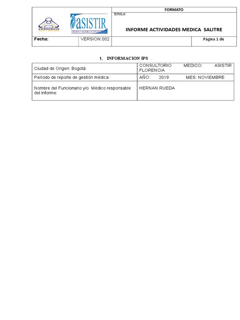 Formato de Informe Medico | PDF | Hipertensión | Obesidad