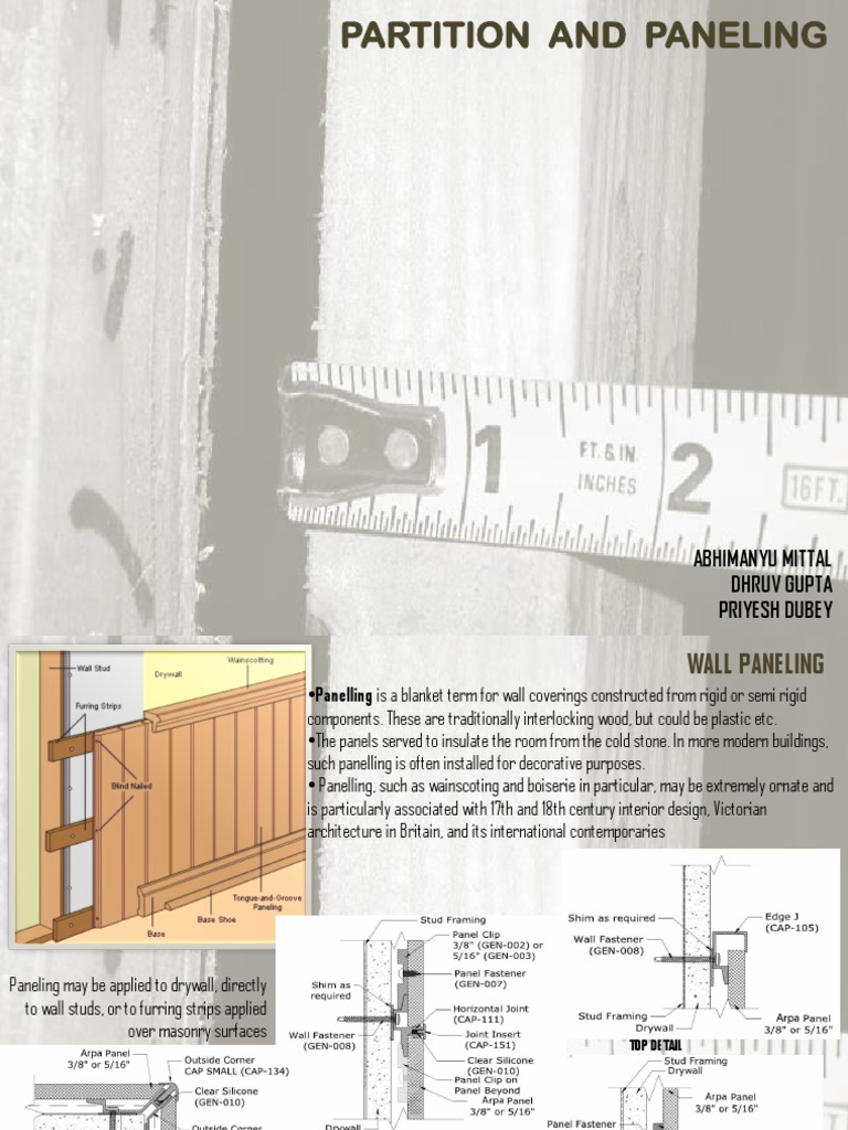 Partition and Paneling | PDF | Wall | Masonry