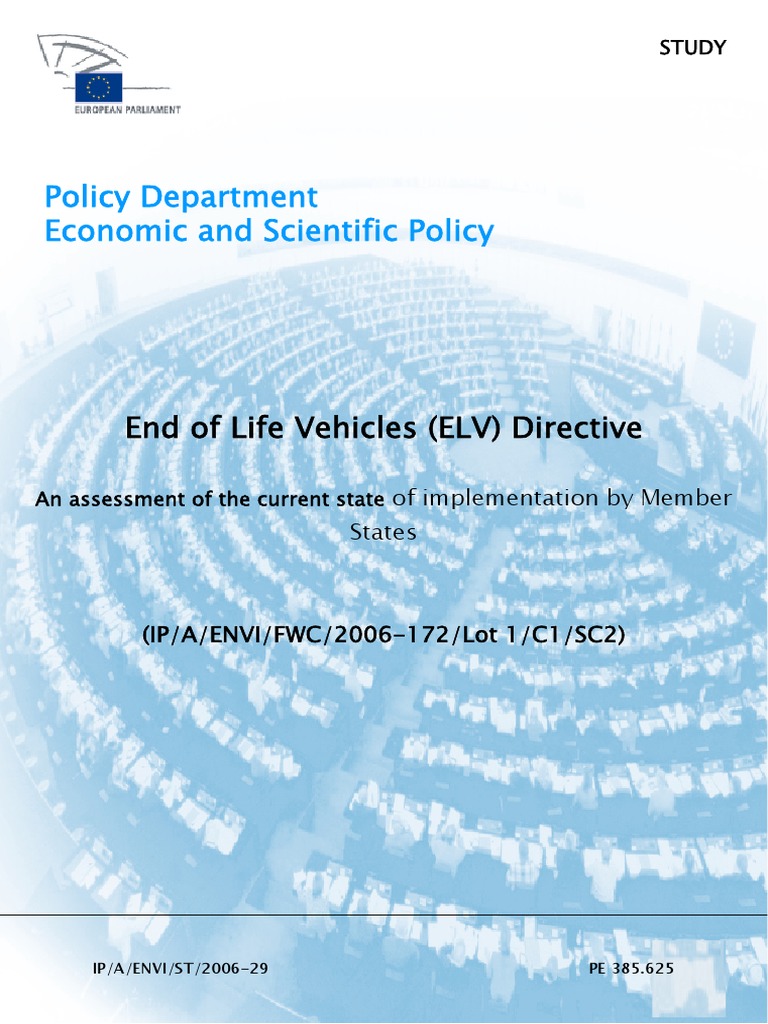 ELV Directive Implementation Review | PDF | Waste Management | Waste