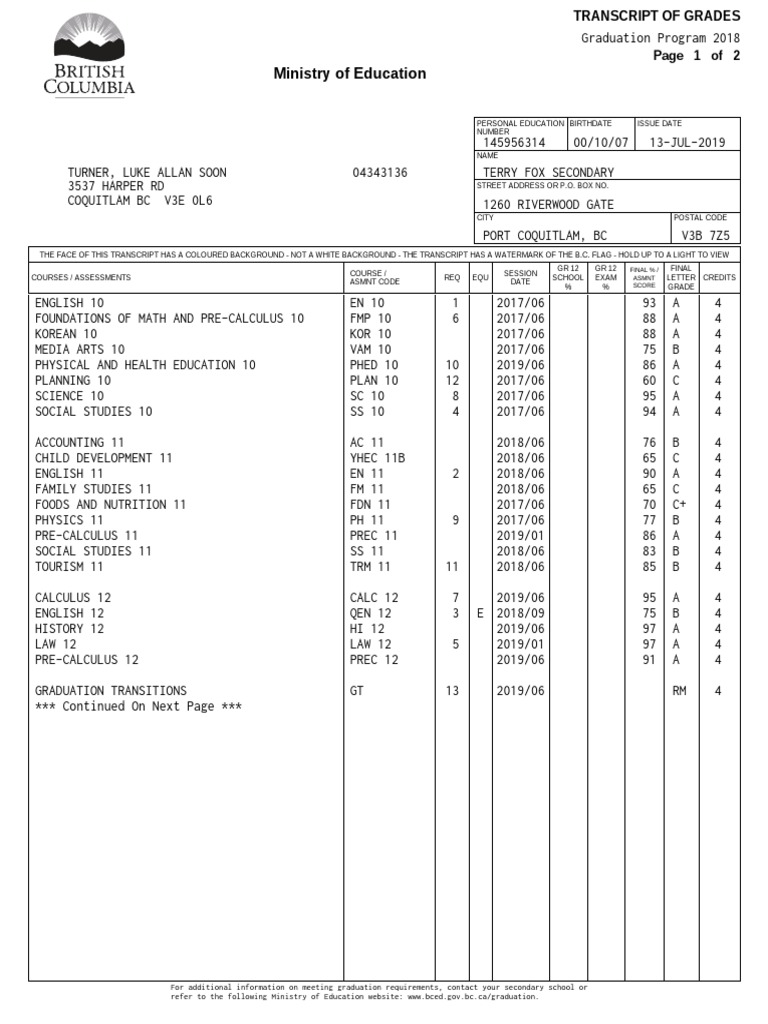 Transcript-Ex23-As1-2018-Bc-Bw 1564166663001 1 | PDF | Advanced ...