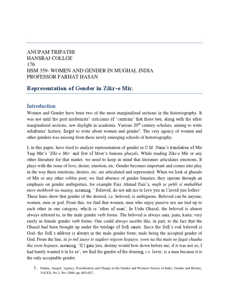 Meer Taqi Meer and Gender | PDF | Poetry