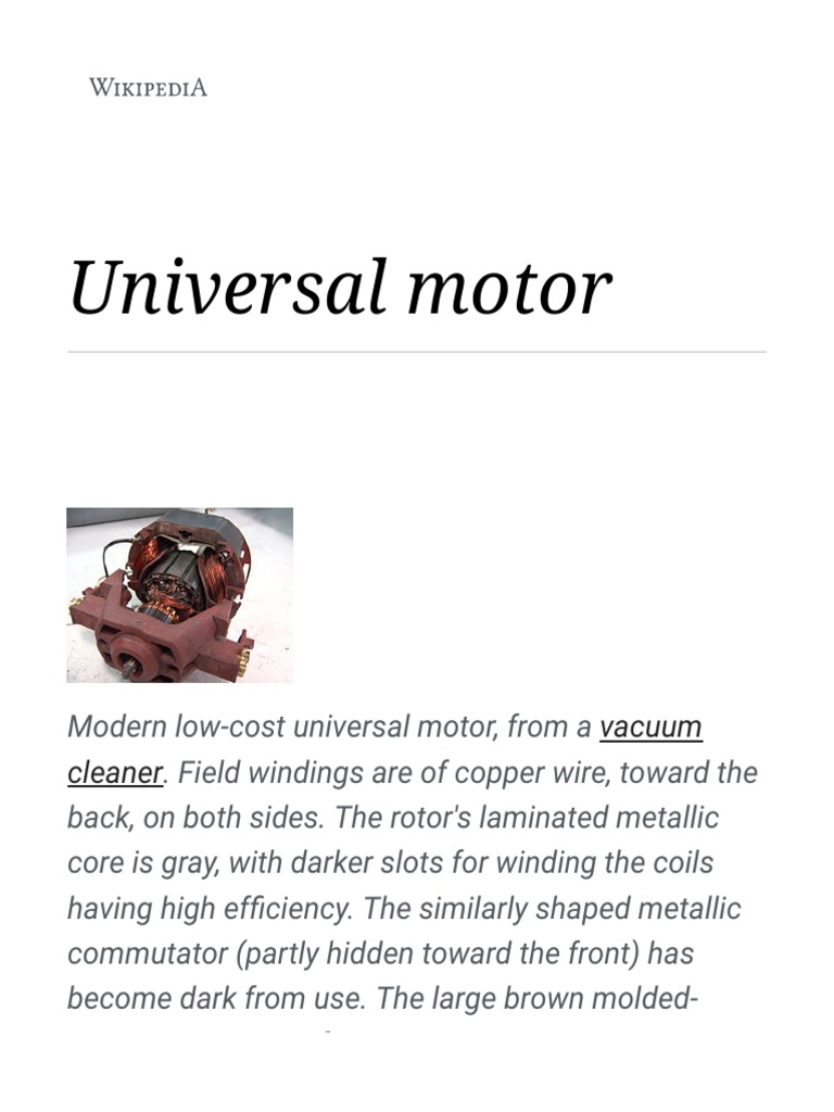Overview of Universal Motors | PDF | Electric Motor | Electromagnetism