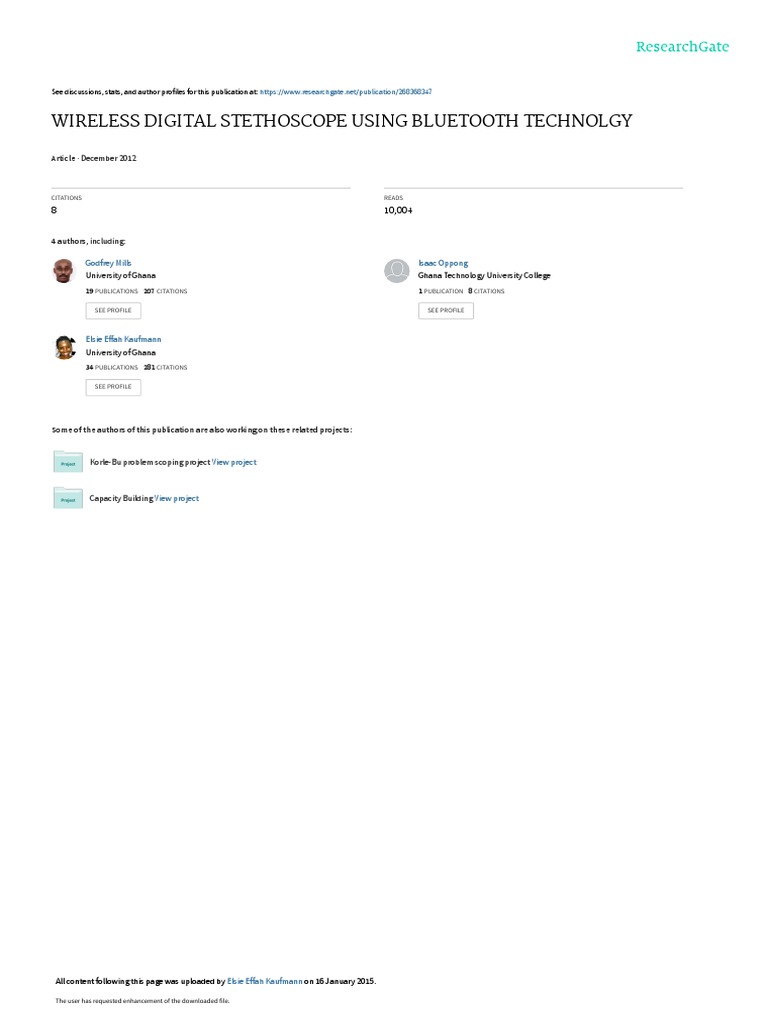 Wireless Digital Stethoscope Using Bluetooth Techn | PDF | Amplifier ...