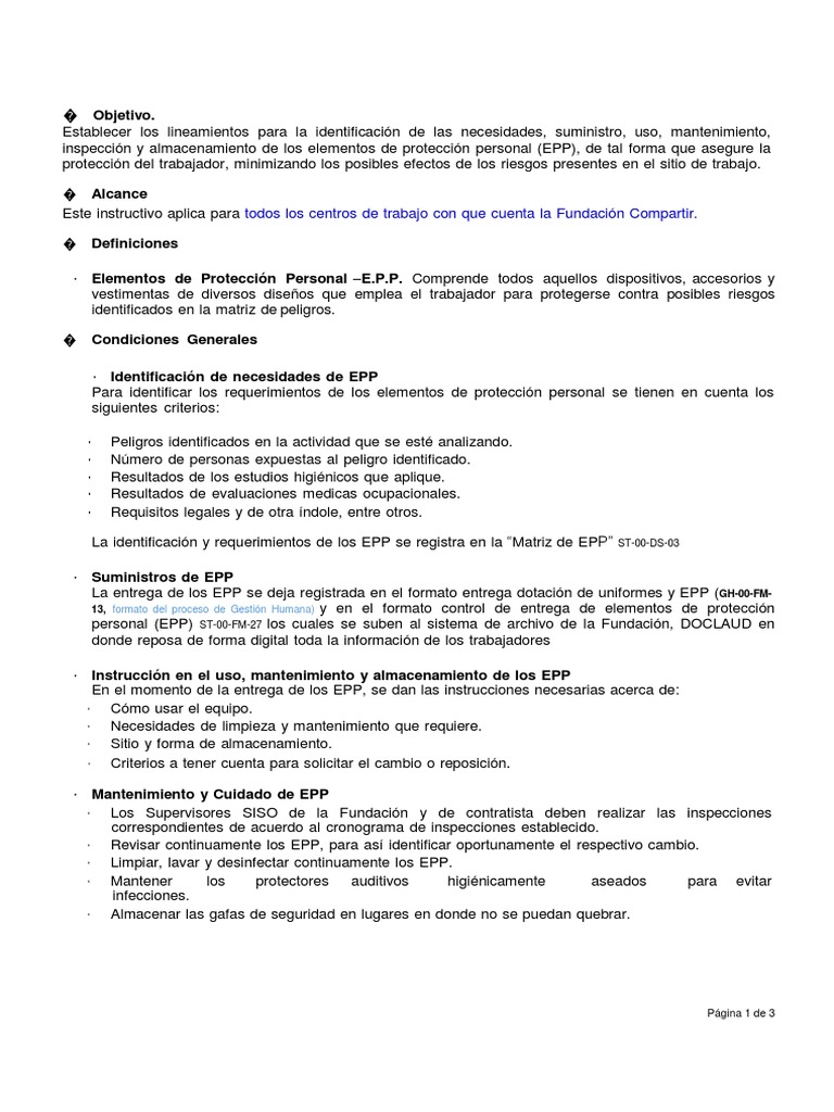 Instructivo Entrega Epp | PDF | Naturaleza