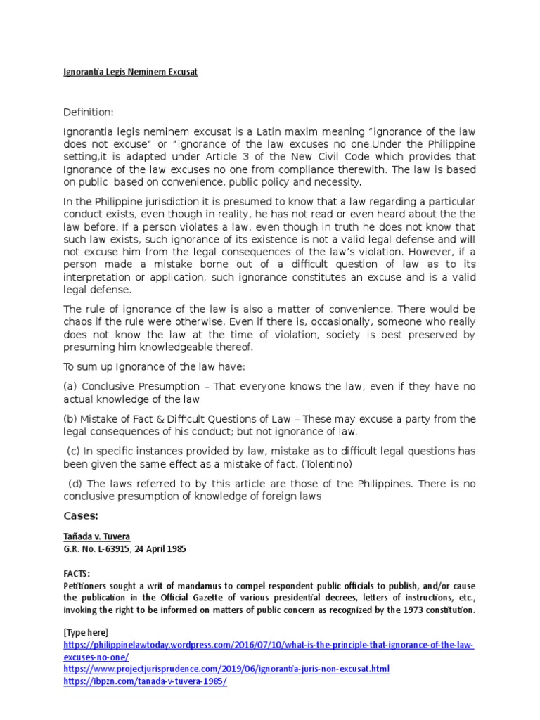 Ignorantia Legis Neminem Excusat | PDF | Morality | Public Sphere