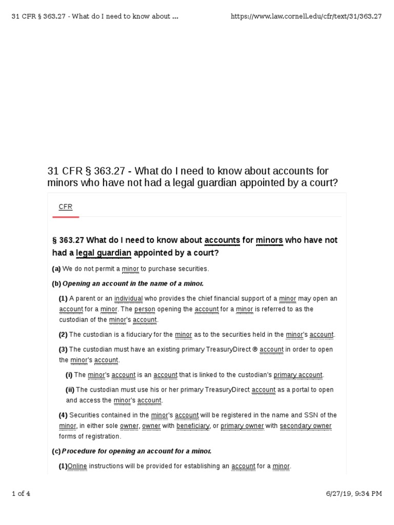 31 CFR 363.27 | PDF | United States Treasury Security | Securities ...