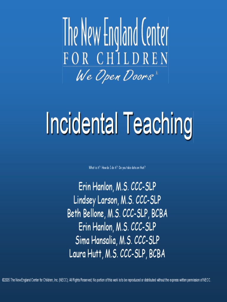 Incidental Teaching | PDF | Reinforcement | Autism Spectrum