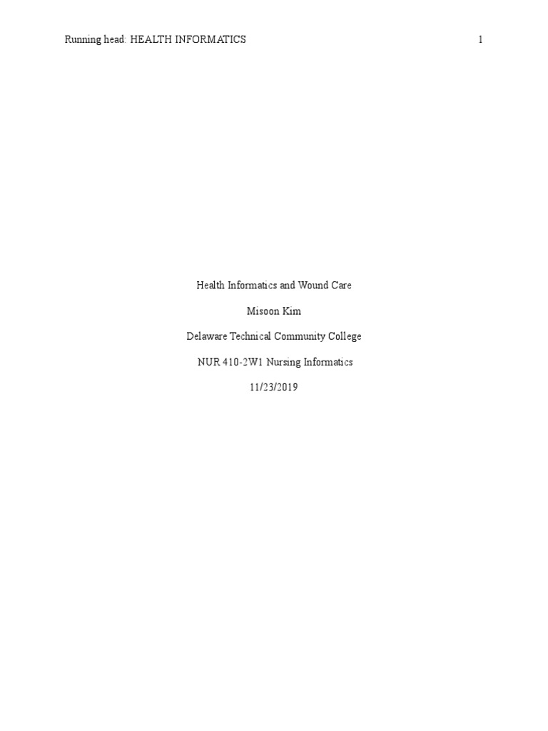Nursing Info Week 5 - Final Project | PDF | Health Informatics ...