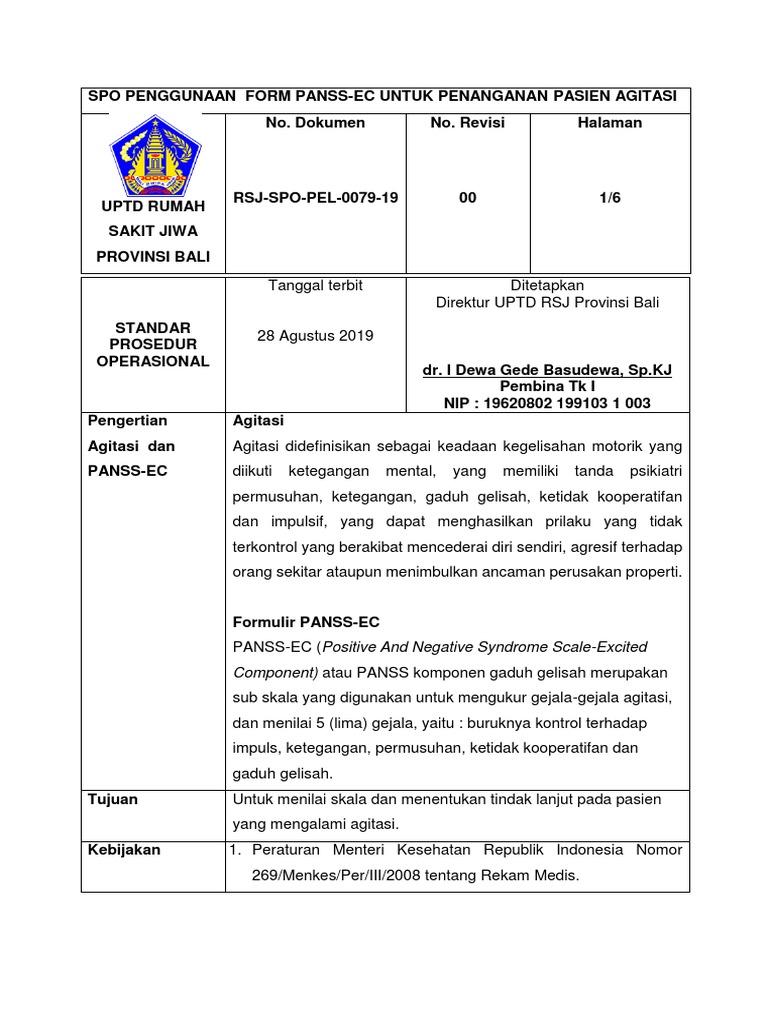 Spo Penggunaan Form Panss-Ec Revisi Tata Naskah | PDF