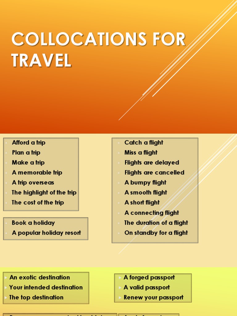 Collocations For Travel | PDF