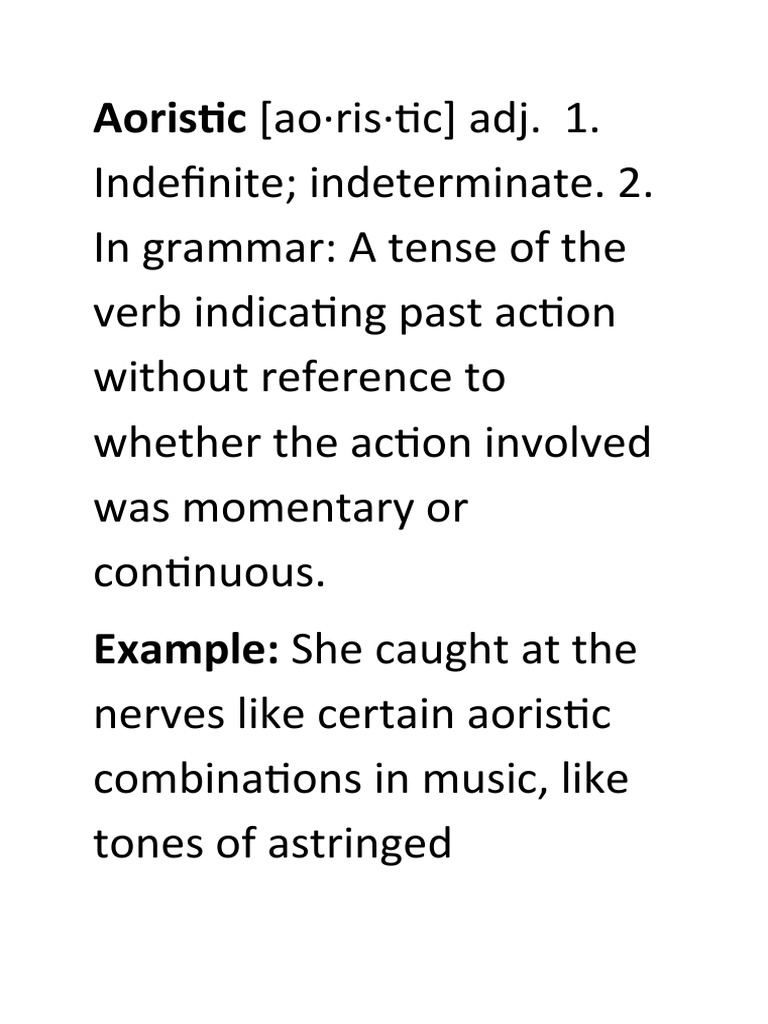 Aoristic | PDF