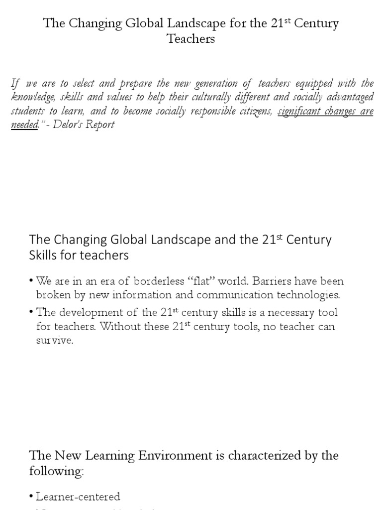The Changing Global Landscape for the 21st Century Teachers.ppp ...