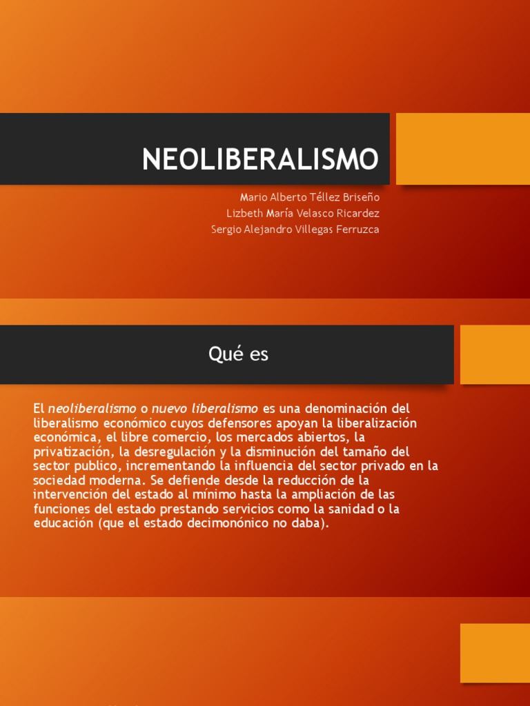 Neoliberalismo: Conceptos y Efectos | PDF | Neoliberalismo | Privatización