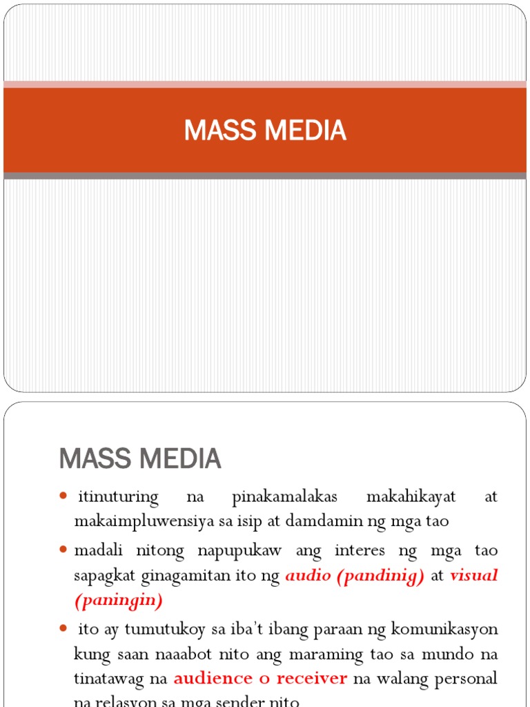 Mass Media | PDF