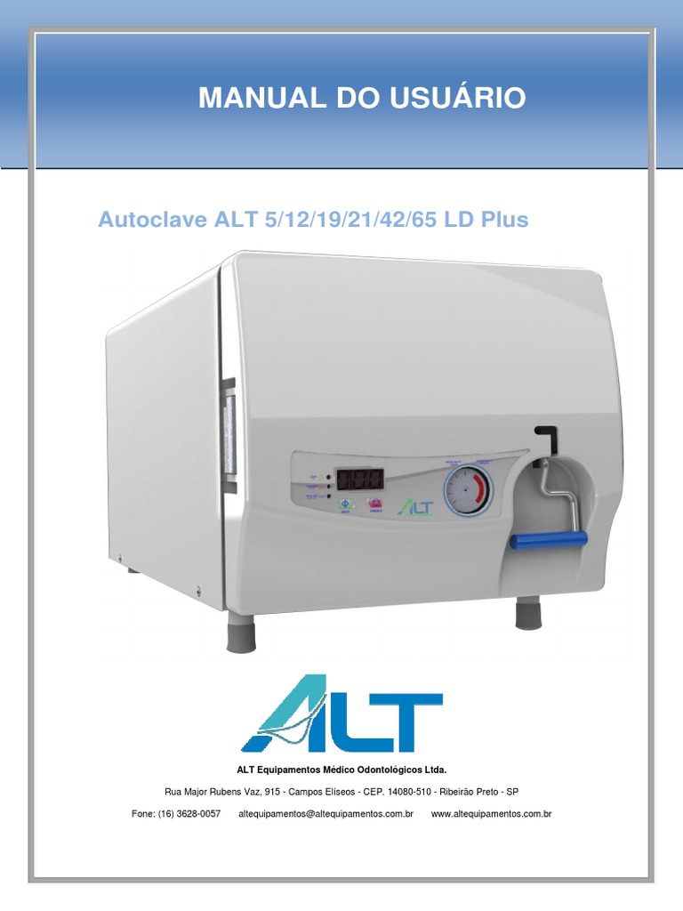 Manual Autoclave ALT | PDF | Esterilização (Microbiologia) | Química Manual Autoclave ALT | PDF | Esterilização (Microbiologia) | Química