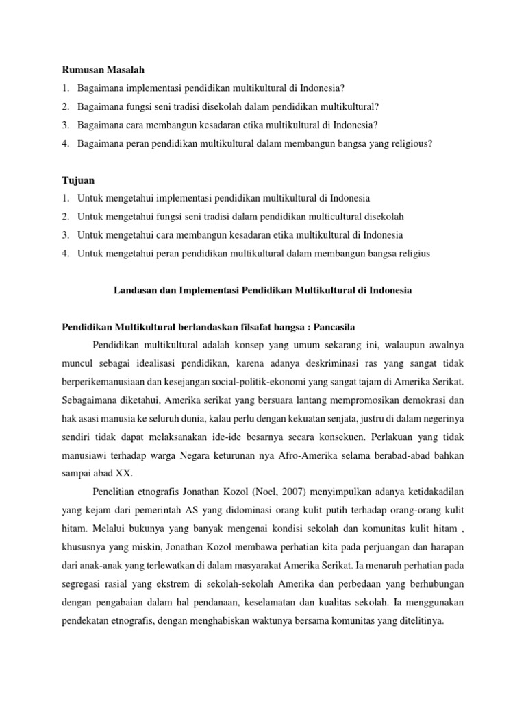 Pendidikan Multikultural | PDF | Ilmu Sosial