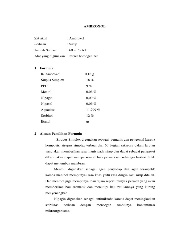 Kegunaan dan Komposisi Sirupus Simplex | PDF