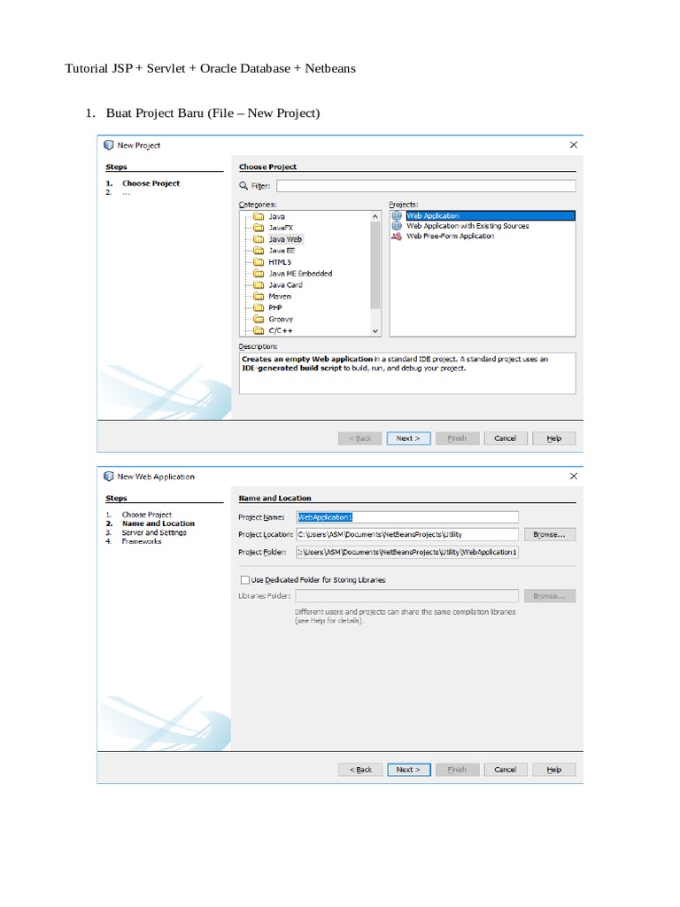 Tutorial JSP + Servlet + Oracle + Netbeans | PDF