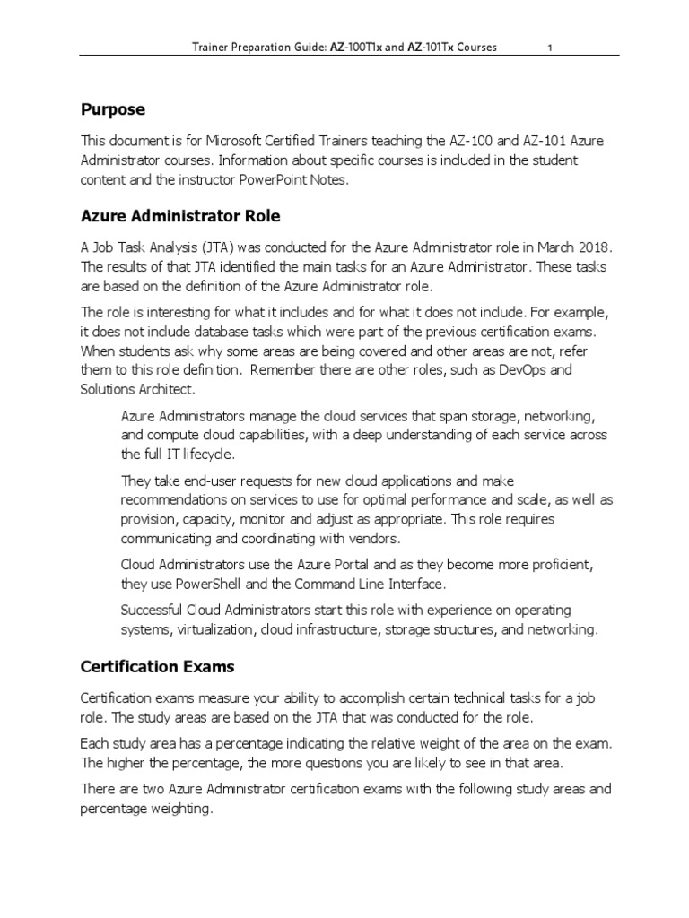 AZ 100T05A ENU TrainerPrepGuide | PDF | Microsoft Azure | Computer Network