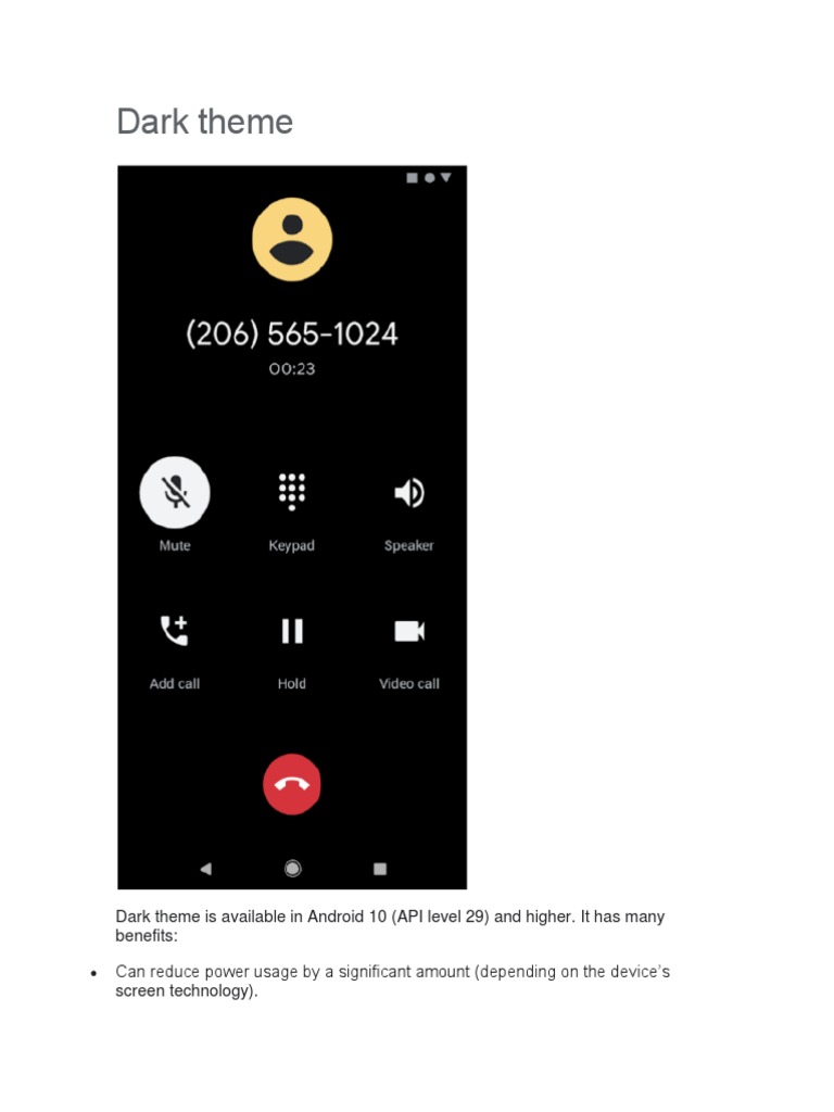 Dark Theme (Android) | PDF | Mobile App | Android (Operating System)